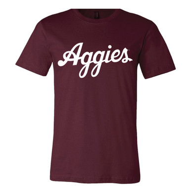 Script Aggies Short Sleeve - Maroon - The Warehouse at C.C. Creations