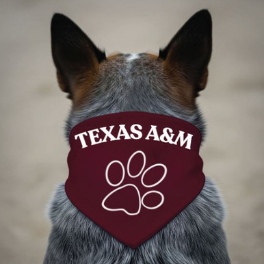 Texas A&M Paw Pet Bandana - Maroon - The Warehouse at C.C. Creations