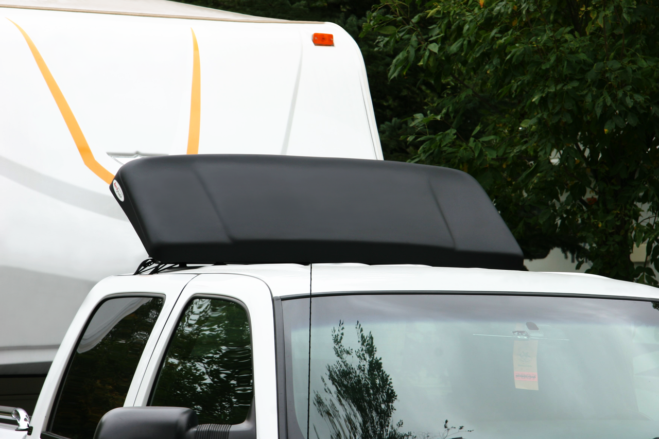 Truck & RV wind deflector for towing trailers