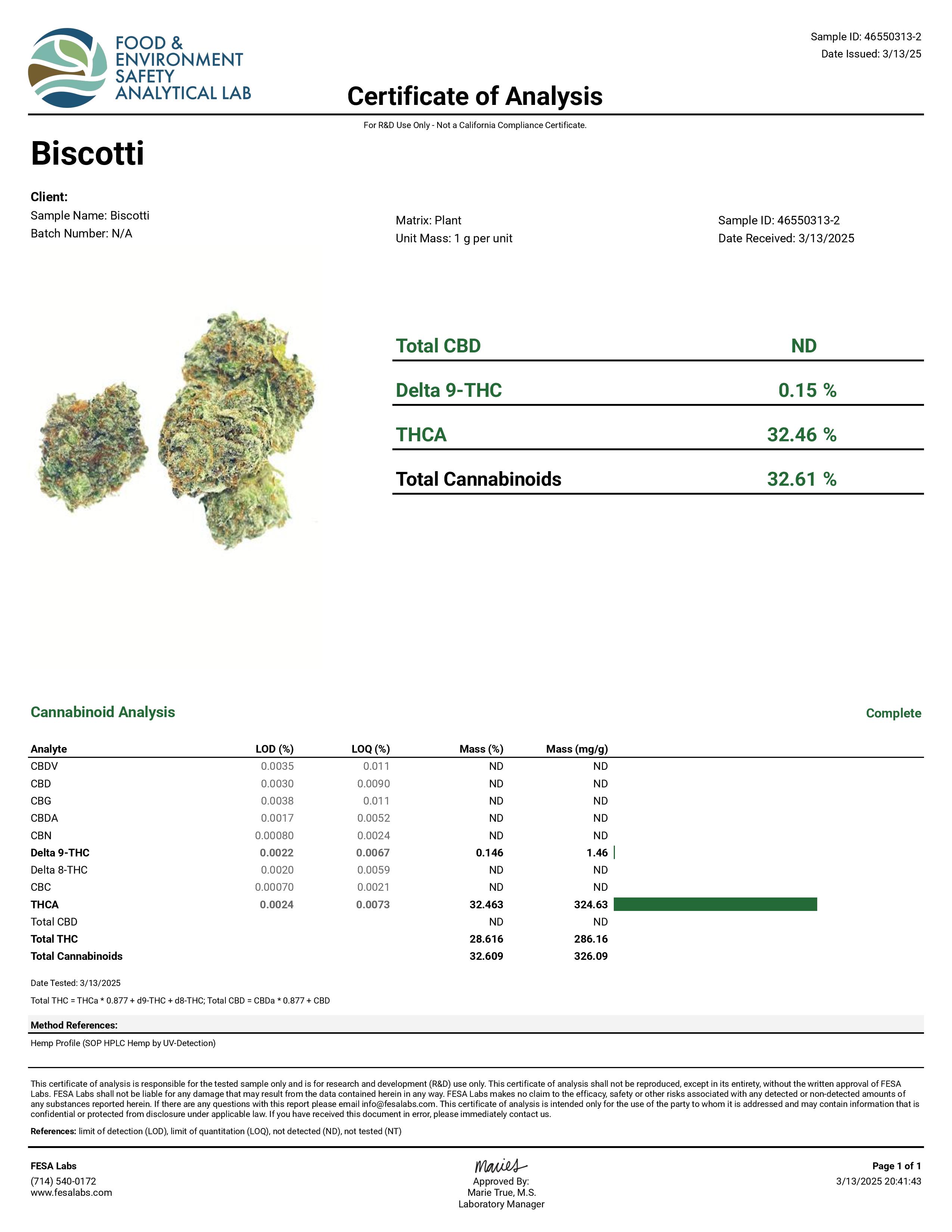 THCa Buds & Flower -Light Dep - Biscotti 7G