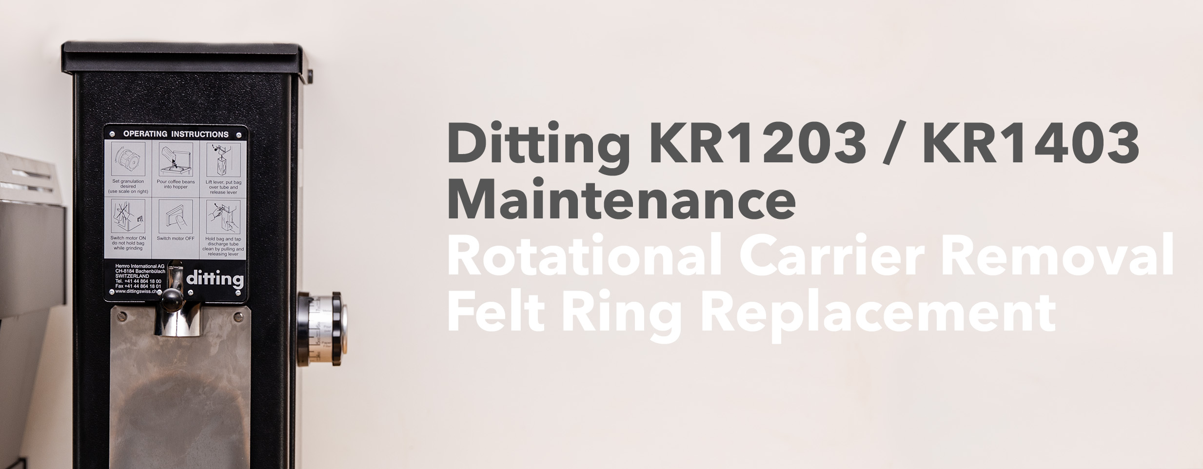 Ditting KR1203/KR1403 Maintenance | Rotational Carrier Removal & Felt ...