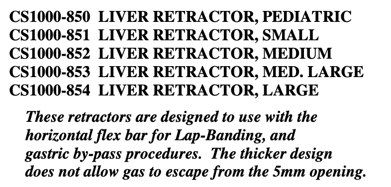 LAPAROSCOPIC LIVER RETRACTORS