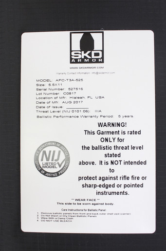 SKD Armor Soft Armor Cummerbund Inserts (IIIA), 1 Pair