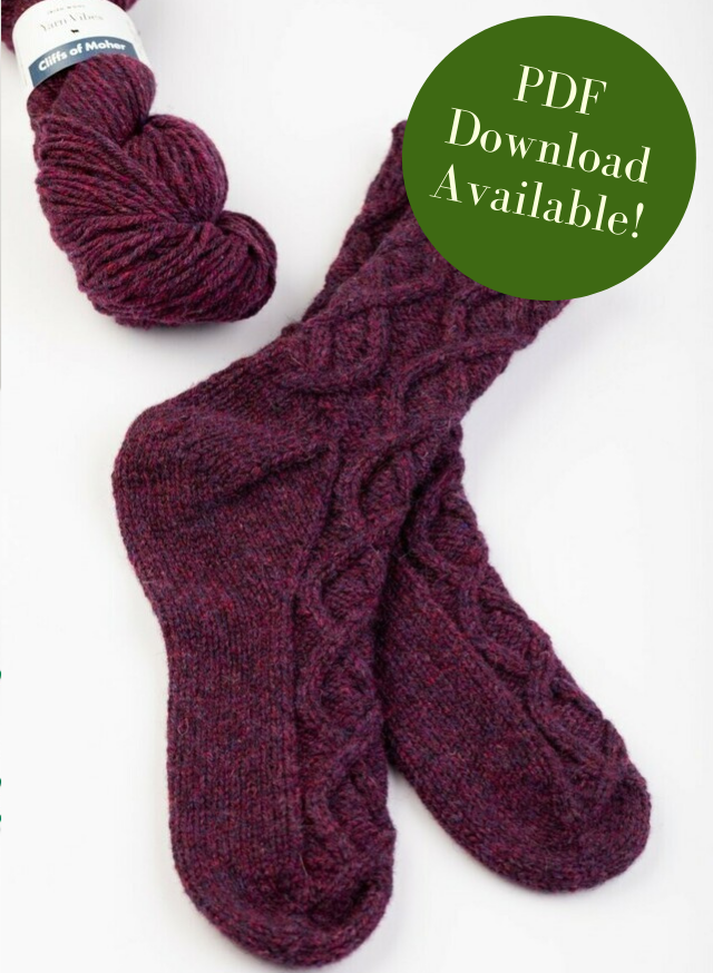 Quinn Aran Socks Knitting Pattern