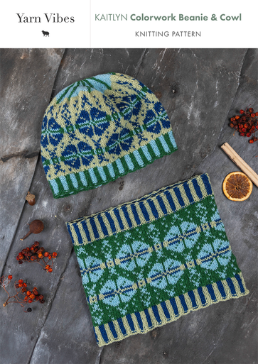 Kaitlyn Colorwork Hat & Cowl Knitting Pattern - Yarn Vibes