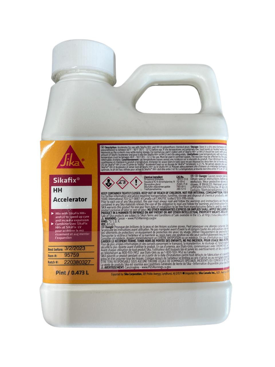 Sika SikaFix HH LV Expanding Polyurethane Chemical Grout | Chas. E. Phipps