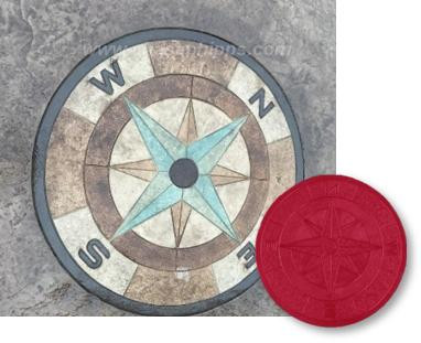 Proline Compass Medallion Concrete Stamp Rental | Chas. E. Phipps