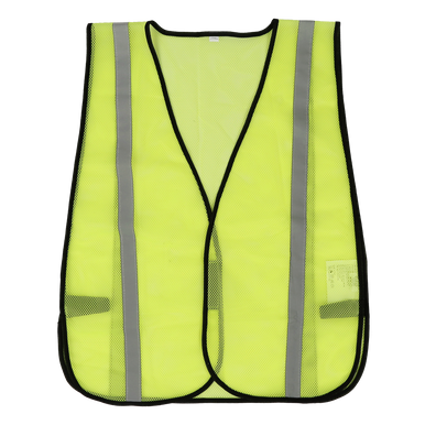 Basic Safety Vest w/ Black Trim, Front Hook & Loop Closure - Fluor ...