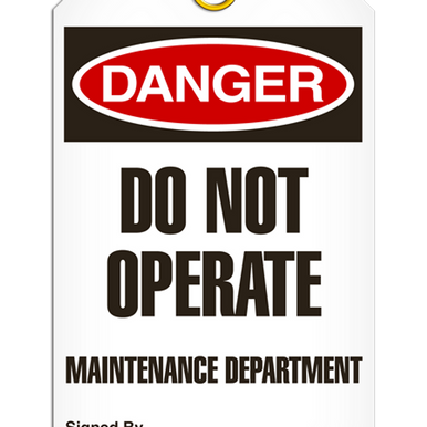 Danger - Do Not Operate Maintenance Department - Safety Supplies America
