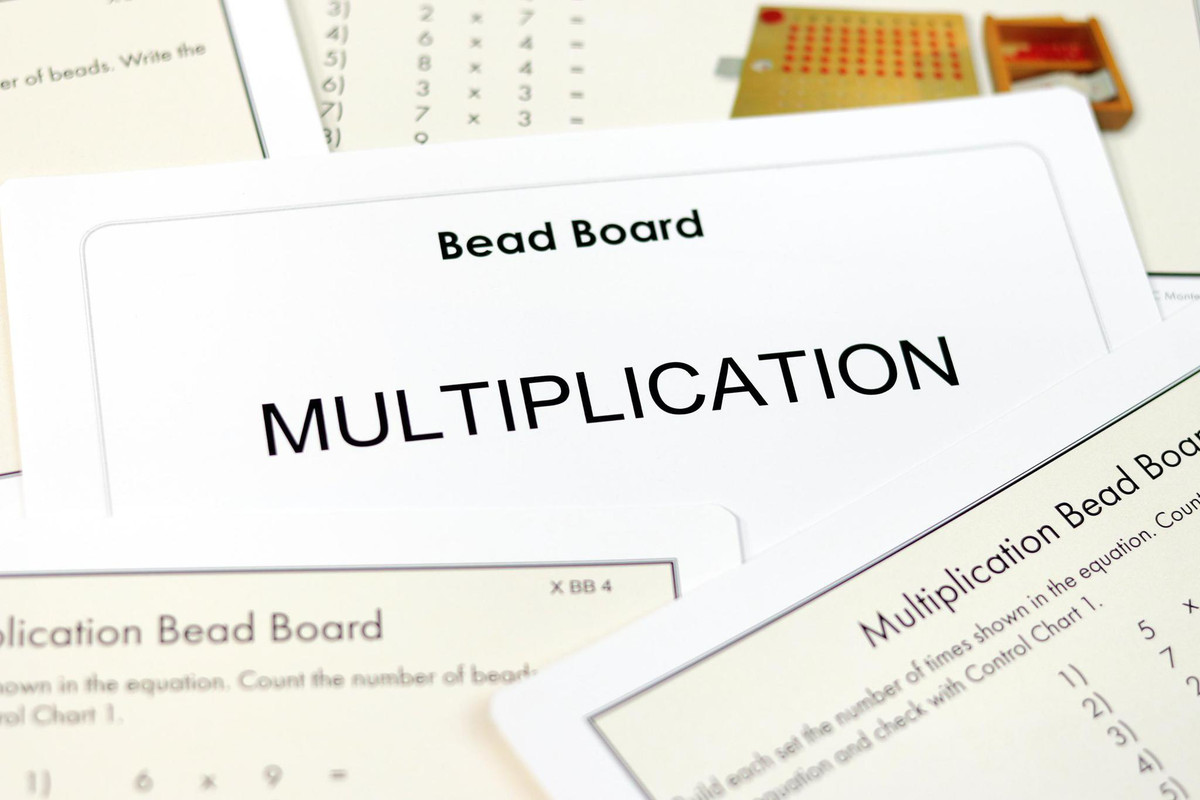 Multiplication Bead Board Task Cards. Level 3-6 | ETC Montessori