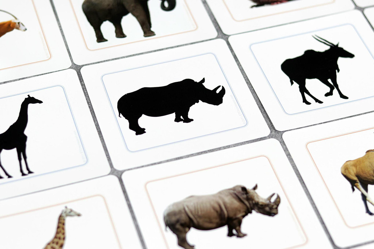 African Animals Silhouettes - Matching Cards - ETC Montessori Online