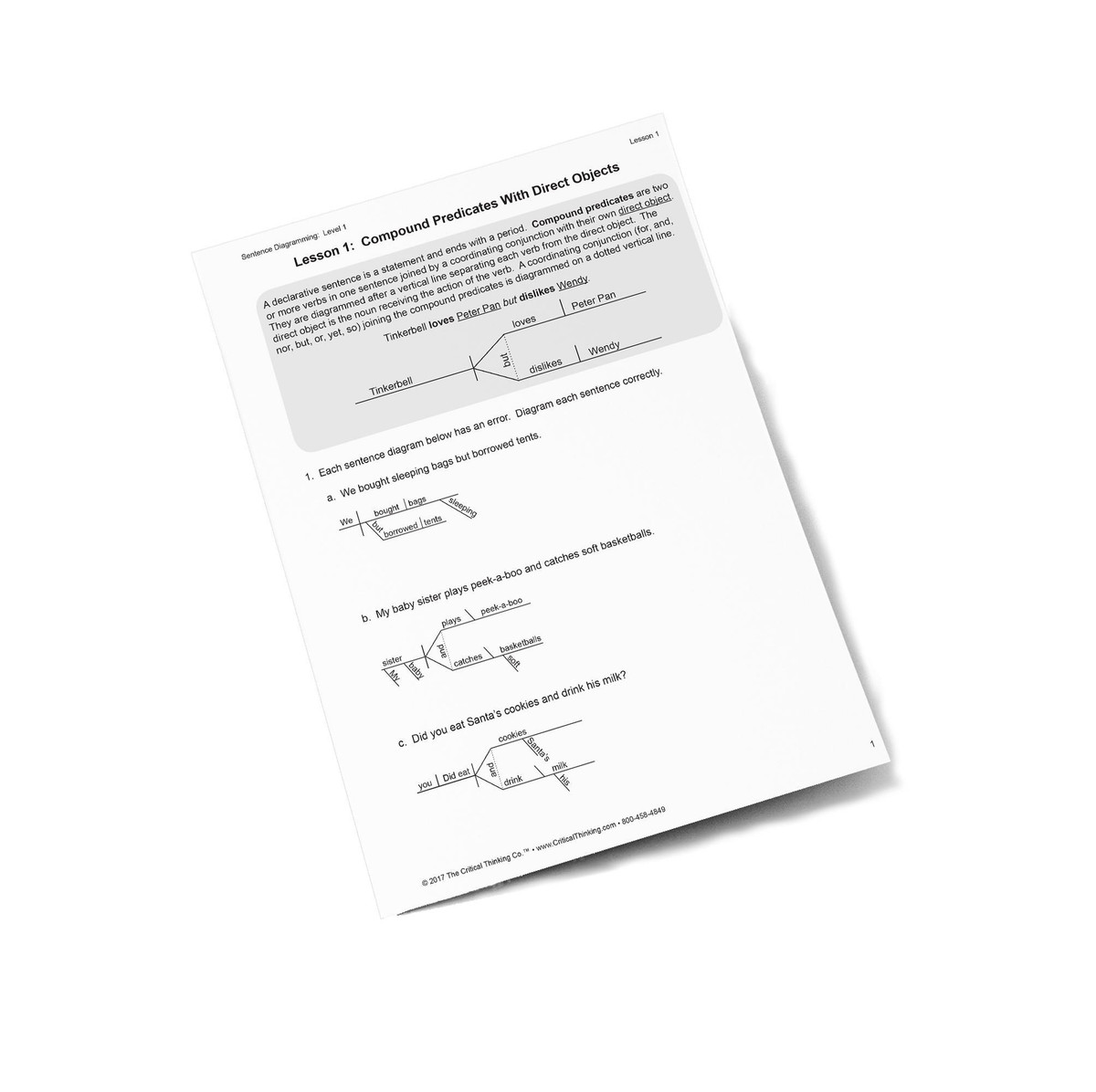 Sentence Diagramming Level 1 | ETC Montessori