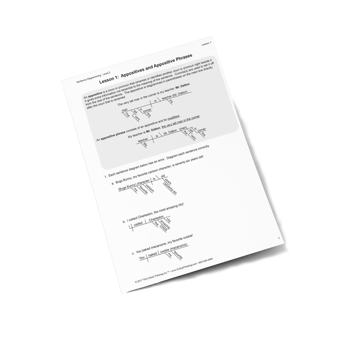 Sentence Diagramming Level 2 | ETC Montessori
