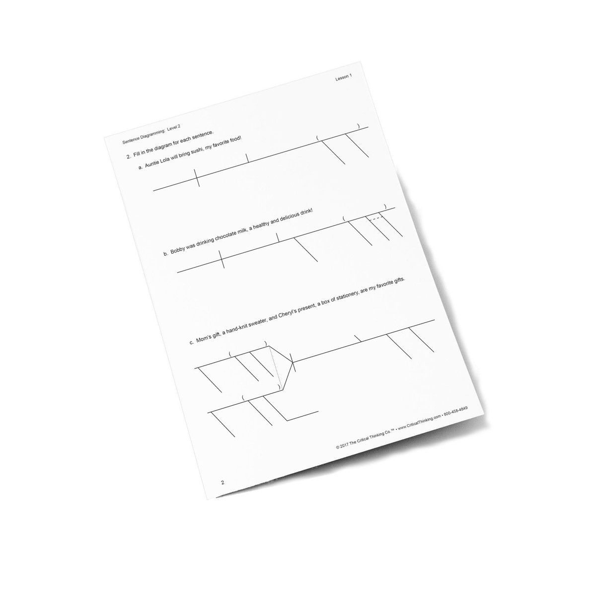 Sentence Diagramming Level 2 | ETC Montessori