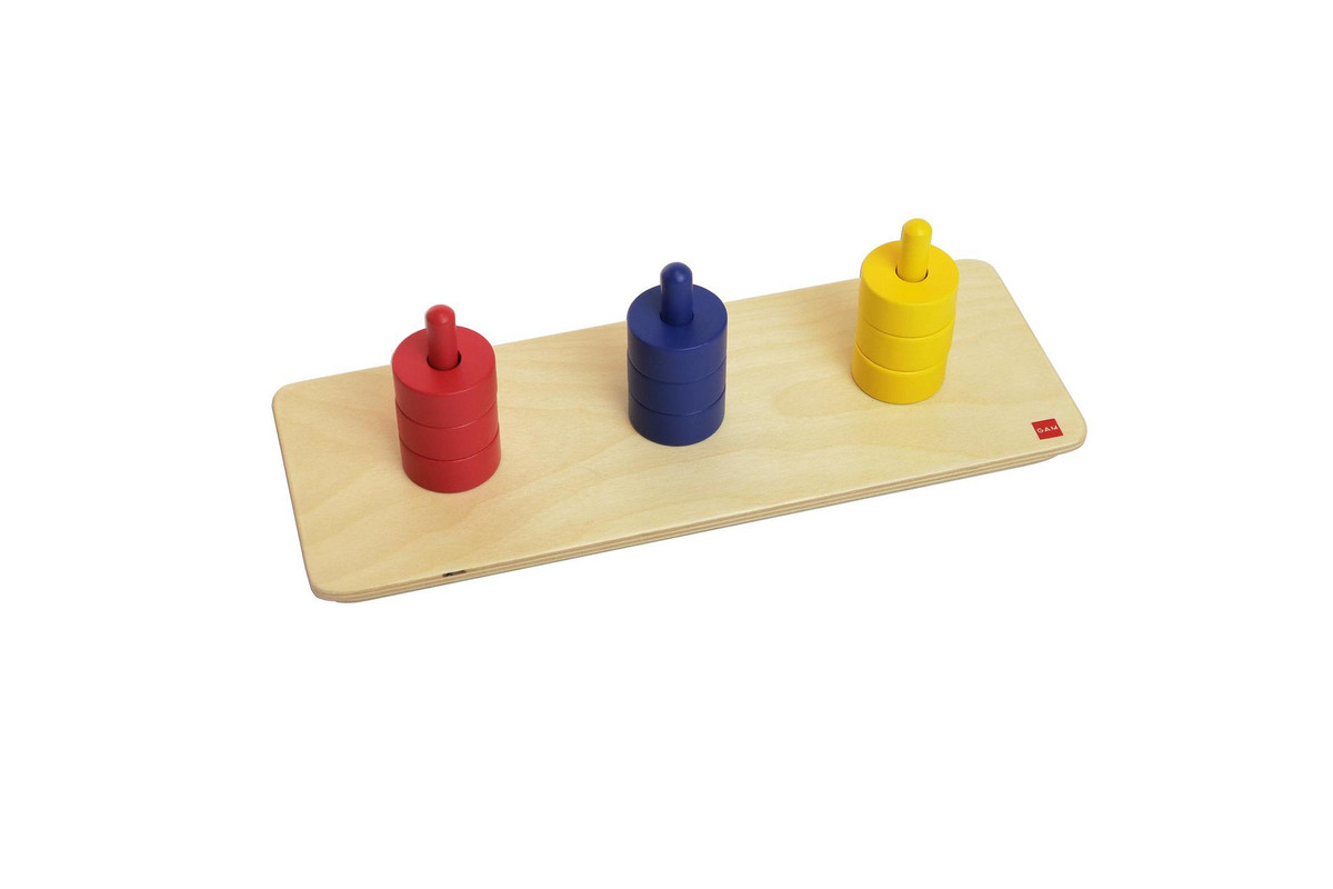 Colored Discs On Colored Dowels - ETC Montessori Online