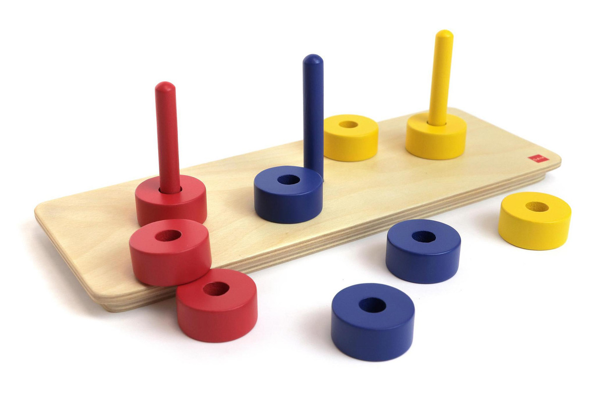 Colored Discs On Colored Dowels - ETC Montessori Online