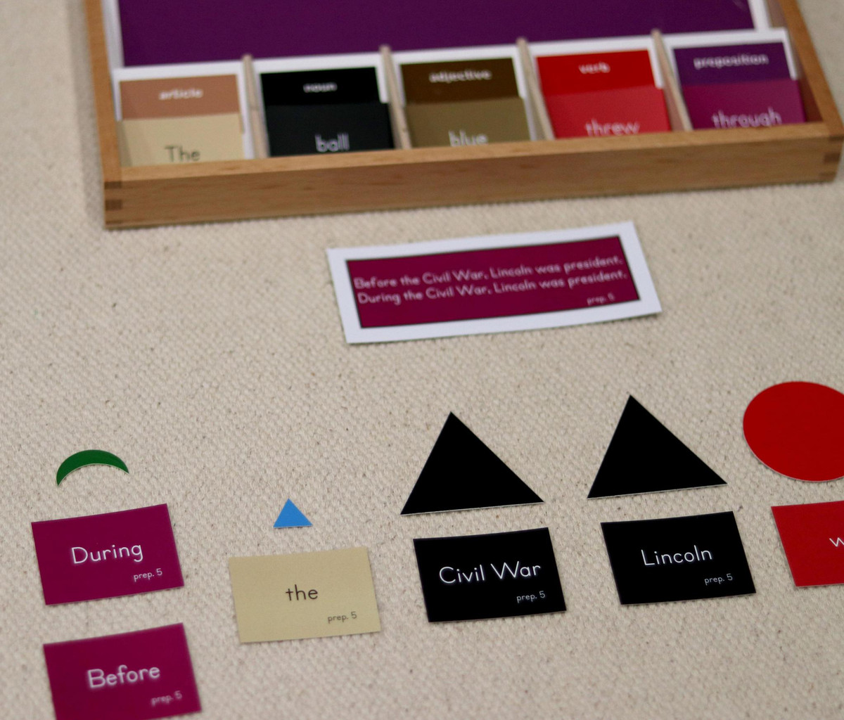 Grammar Box Sentences and Cards - Traditional, Plastic | ETC Montessori