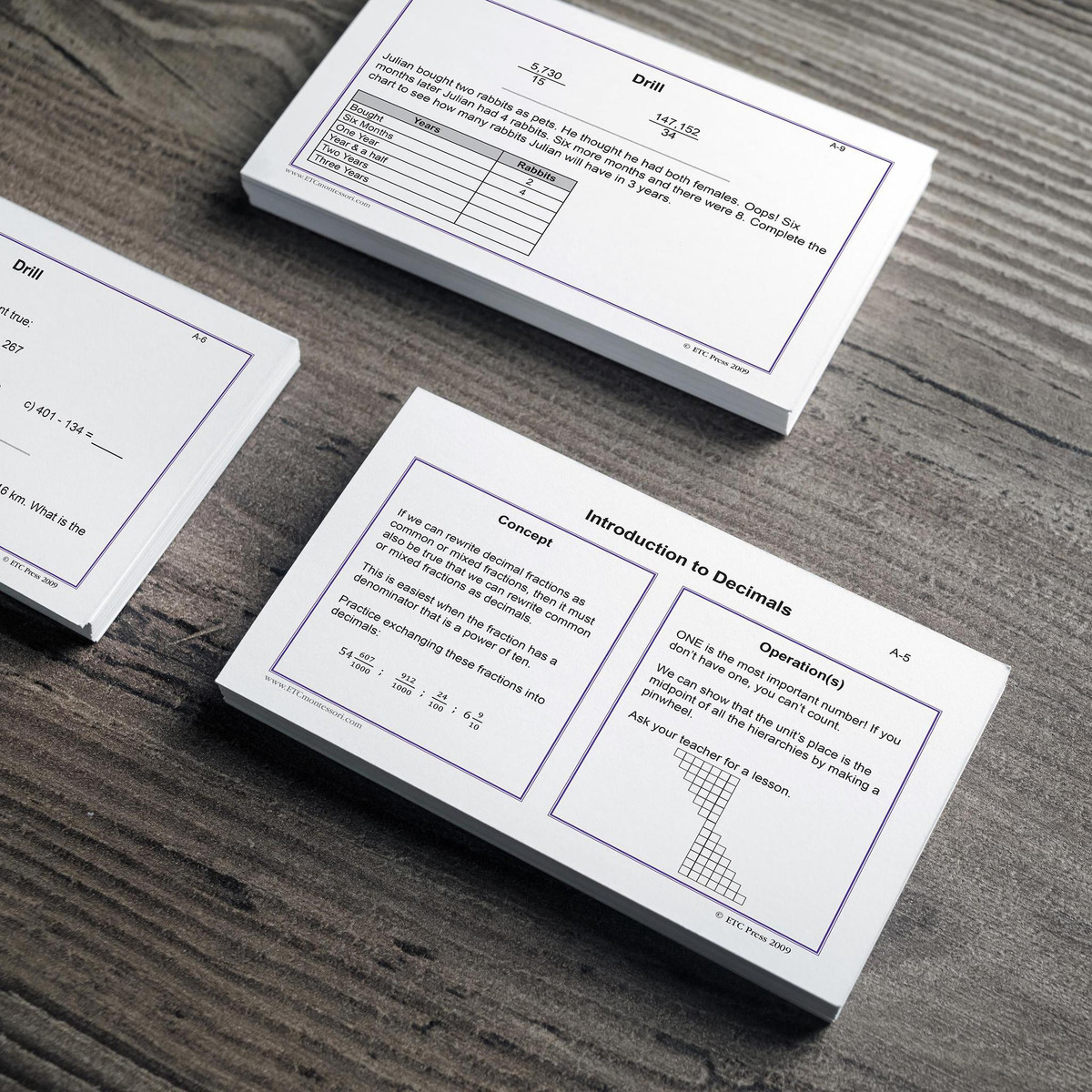 Decimal Work and Task Cards | ETC Montessori