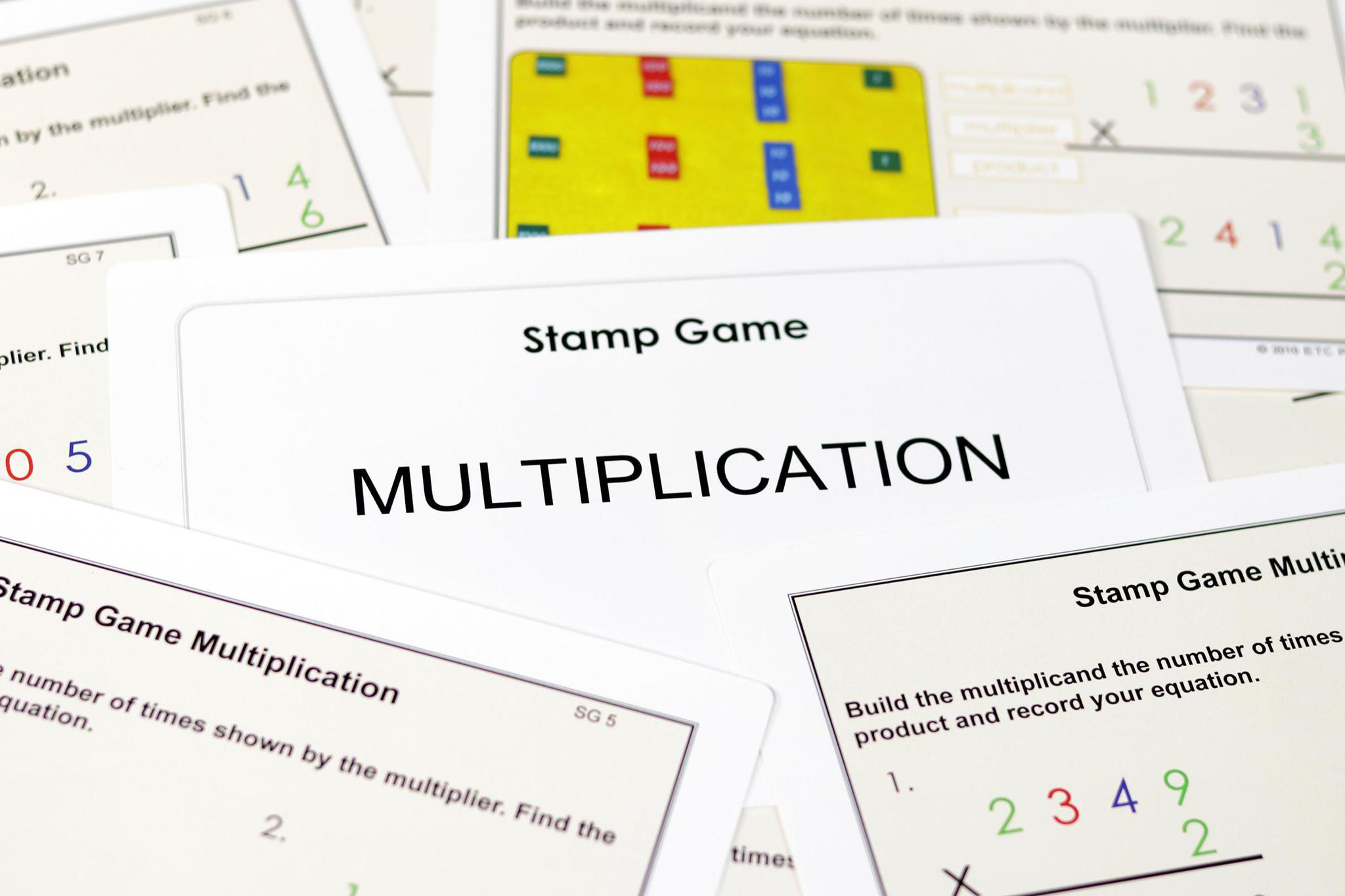 Stamp Game Task Cards: Multiplication | ETC Montessori