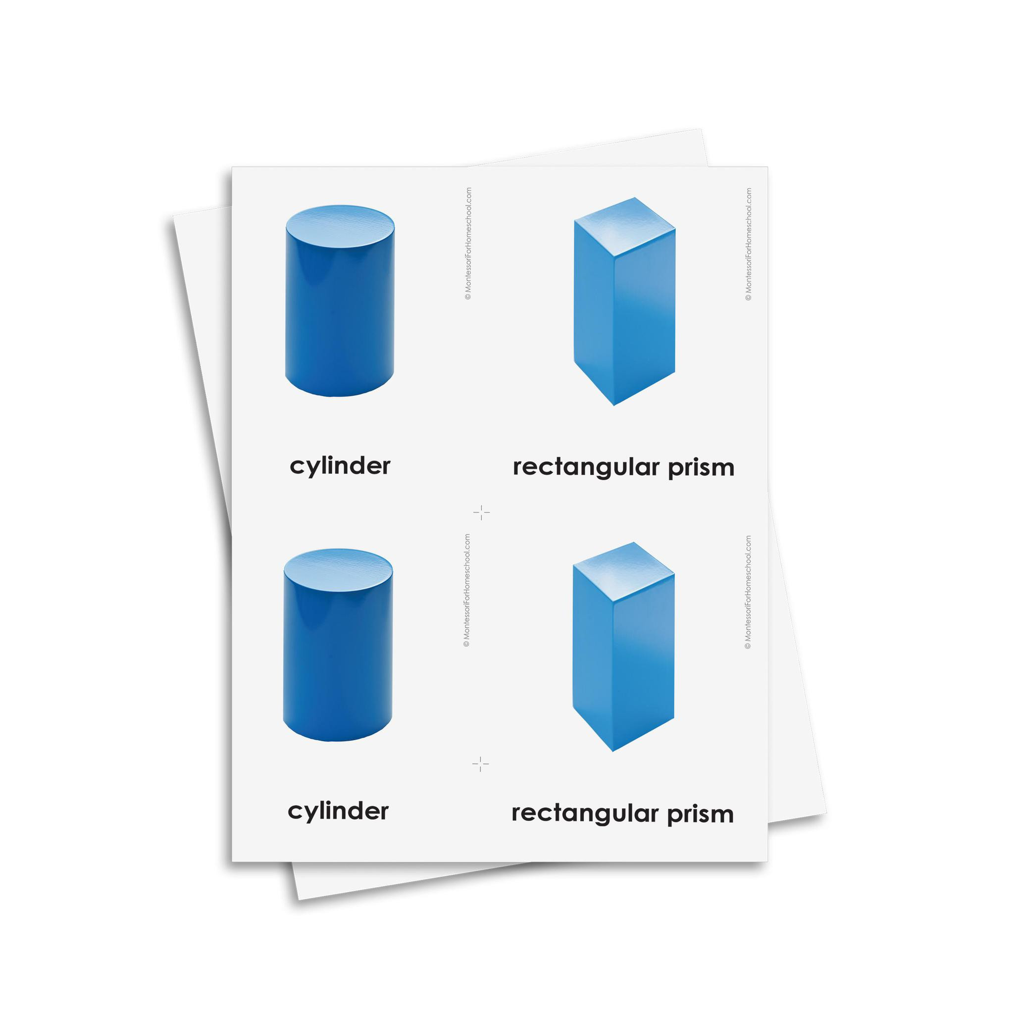 Geometric Solids 3-Part Cards - Digital Printable - ETC Montessori Online