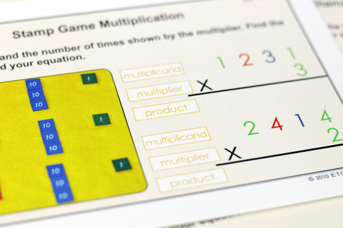 Stamp Game Task Cards: Multiplication | ETC Montessori