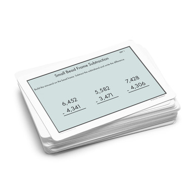 Small Bead Frame Subtraction Task Cards. Level 3-6 | ETC Montessori