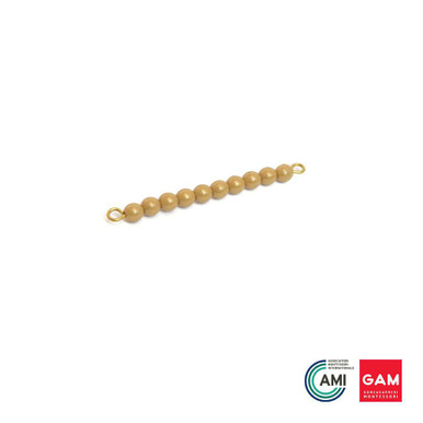 One Golden Bead Bar Of 10: Individual Beads (Nylon) - ETC Montessori Online