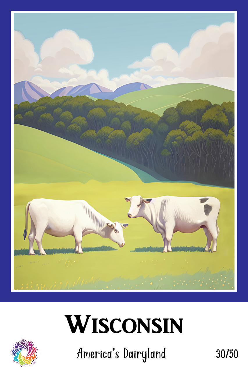 Wisconsin - Floral States of America - Single Block