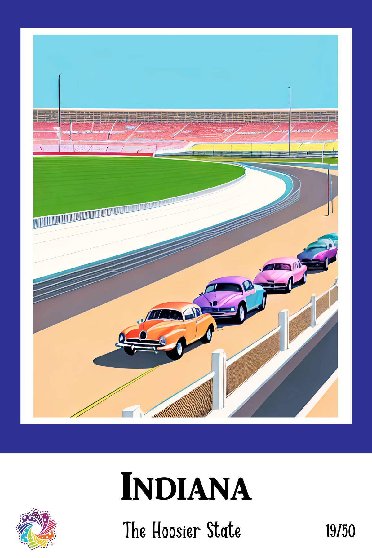 Indiana - Floral States of America - Single Block