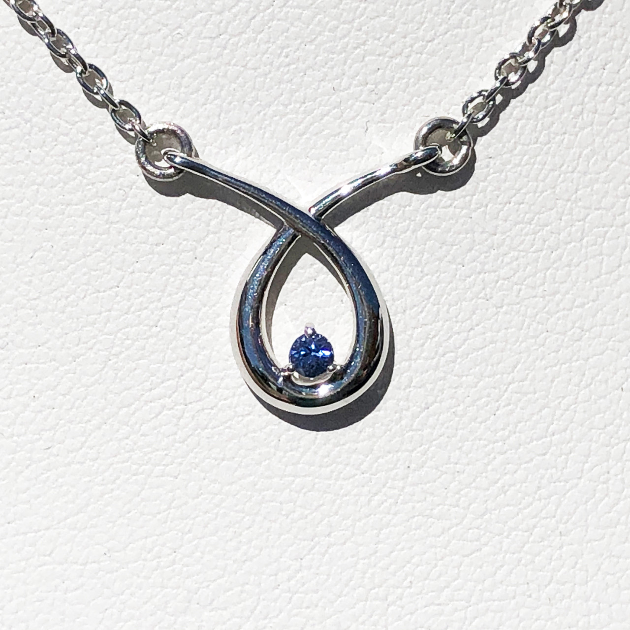 Montana Yogo Sapphire Tri Swirl Necklace Sterling Silver