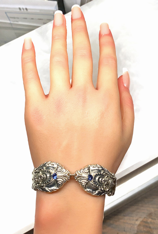 Montana Yogo Sapphire Sterling Silver Spoon Bracelet Wallace "Sir ...