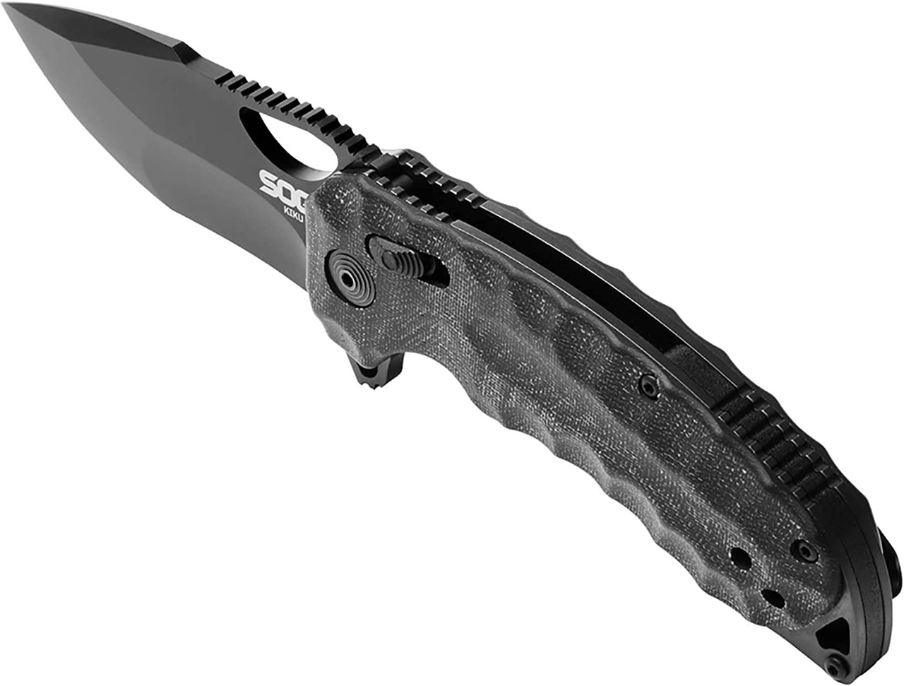 SOG Kiku XR LTE Blackout Folding Knife Ambidextrous Cryogenically Steel ...