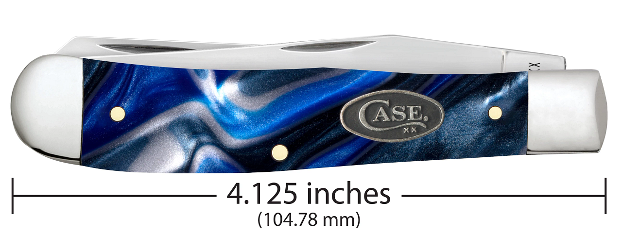 Case XX Trapper Clip, Spey Blade Smooth Ocean Blue Kirinite Handle ...
