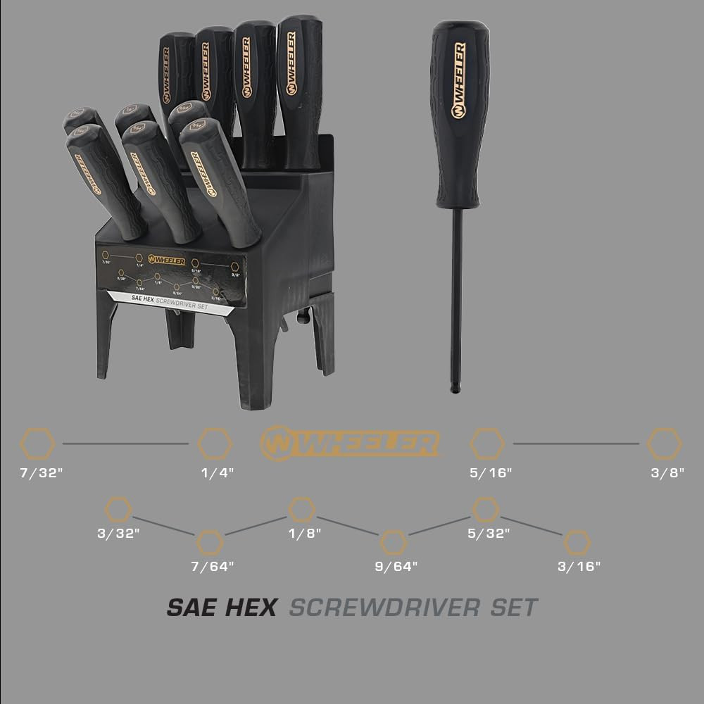 Wheeler 10 Piece SAE HEX Benchtop Screwdriver Set Gunsmithing Tools ...