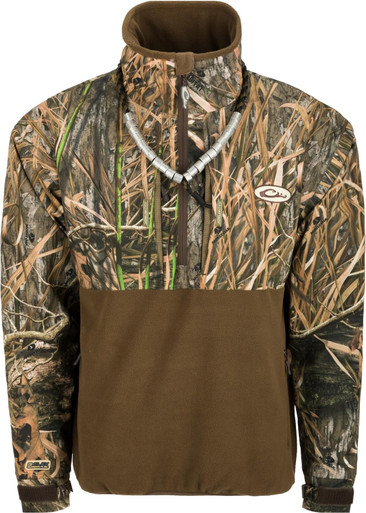 Drake Waterfowl MST G-Flex Eqwader 1/4 Zip Jacket Shadowgrass Habitat L ...