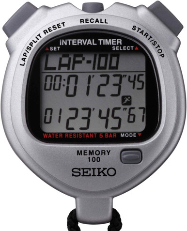Seiko 100 Lap Dual Timer 2-Channel Countdown Split/Lap Time S057 USED ...