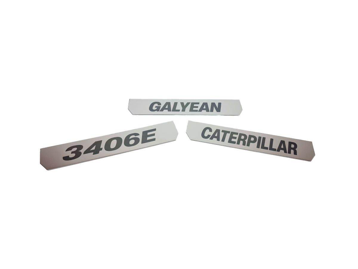 Valve Cover Badge Kit - Cat 3406E 5EK/6TS/1LW - Polished Stainless