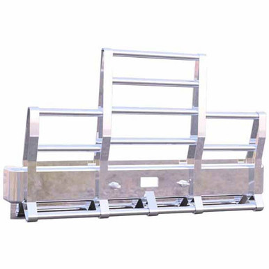 Bison 4 Post HD Aluminum Grille Guard For Kenworth W900L With Lower Rake