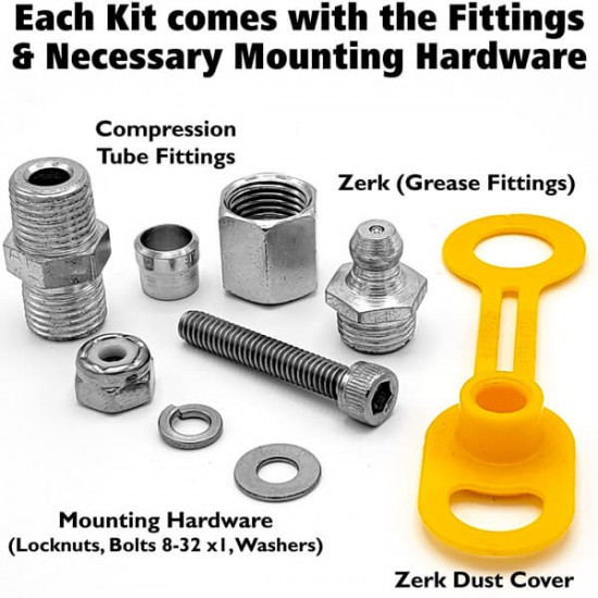 4 Point Remote Grease Manifold Kit - Complete with Fittings, Hose and ...