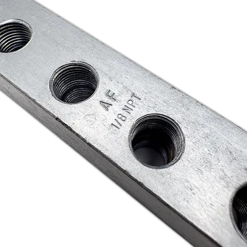 9-Point Remote Grease Manifold Header Block - 1/8" NPT Ports - Zinc ...
