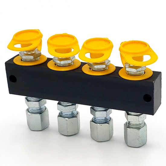 4 Point Remote Grease Manifold Kit - Complete with Fittings, Hose and ...