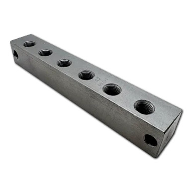 6-Point Remote Grease Manifold Header Block - 1/8" NPT Ports - Zinc ...