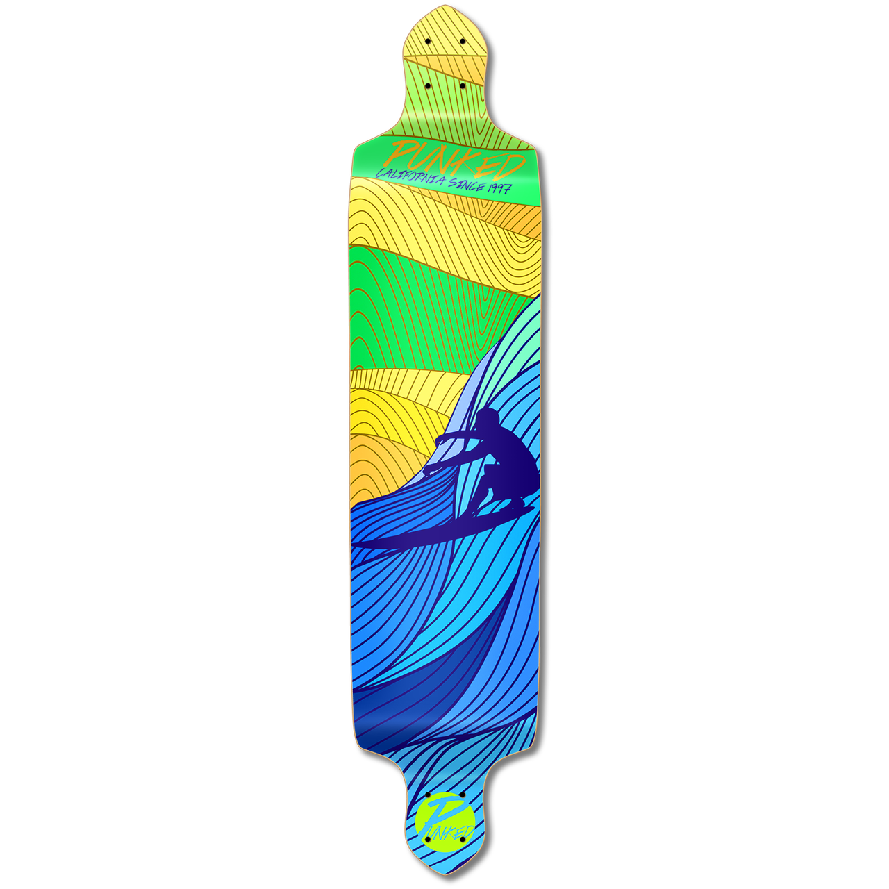 Drop Down Longboard Deck - Surf's up