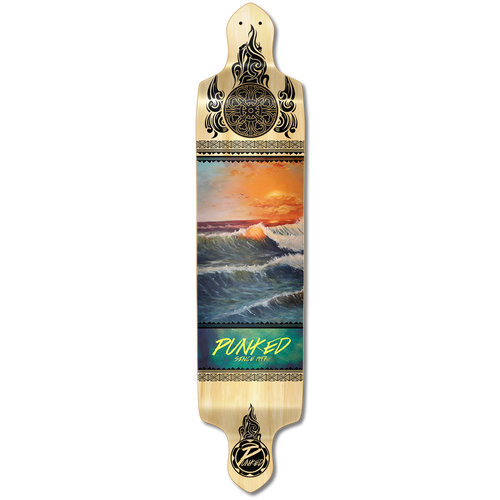 Drop Down Longboard Deck - Wave Scene