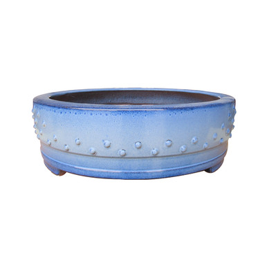 16" Gradient Blue Drum Bonsai Pot