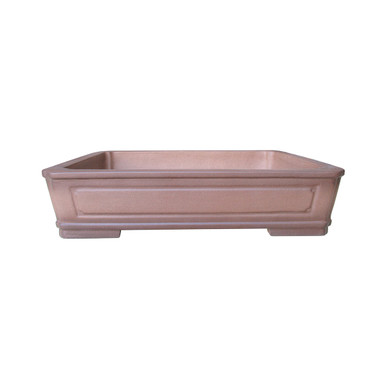 13" Shallow Slanted Rectangular Unglazed Bonsai Pot (Dark Sand)