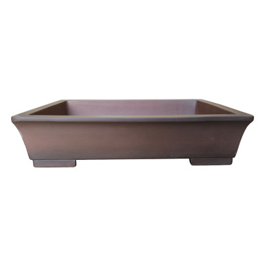 20" Slanted Shallow Rectangular Unglazed Bonsai Pot