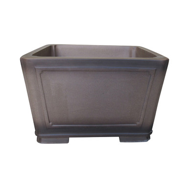 14" Slanted Unglazed Semi-Cascade Bonsai Pot (Dark Sand)