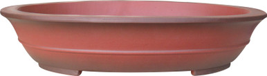 20" Slanted Banded Oval Unglazed Bonsai Pot (Dark Sand)