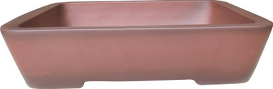 18" Rectangular Unglazed Light Flared Rounded Corners Bonsai Pot (Dark ...